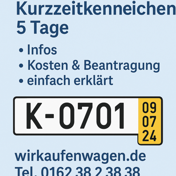 Kurzzeitkennzeichen Online Bestellen Gnstig